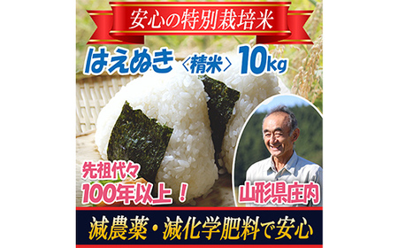 【令和5年産米】特別栽培米 はえぬき 精米10kg 山形県庄内 農薬5割減 F2Y-3668 | 山形県（県庁） | ふるさと納税サイト「ふるなび」