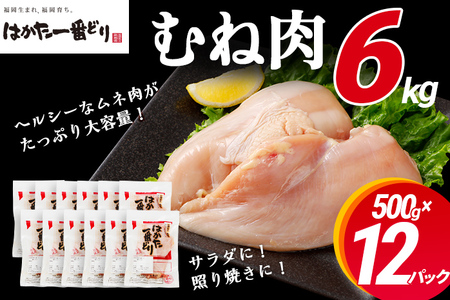 あらい はかた一番どり胸肉6kg(500g×12パック)＜2024年4月以降順次発送予定＞ | 福岡県田川市 | ふるさと納税サイト「ふるなび」