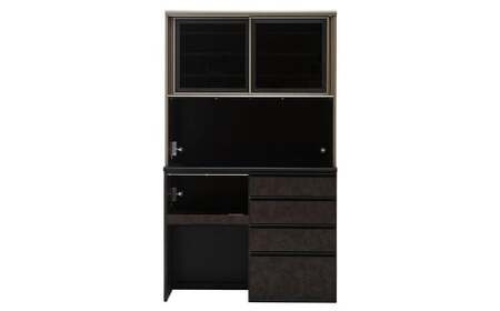 食器棚 リファイン 120OP【ムラミブラウン・ホワイト】 幅120cm ダイニングボード 完成品 キッチン収納 スリム キッチンボード ...