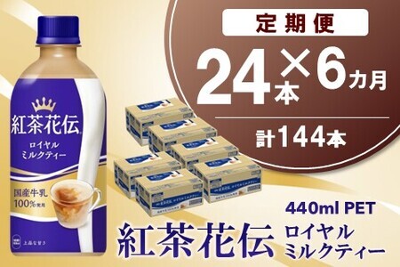 【6か月定期便】紅茶花伝 ロイヤルミルクティー 440mlPET×24本(1ケース)【コカコーラ 紅茶 紅茶花伝 ロイヤルミルクティー 国産牛乳 セイロン茶葉 芳醇 カフェ 気分転換 飲料類 ...