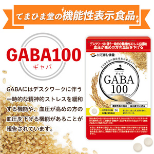 No.898 ＜機能性表示食品＞GABA100(62粒入×2袋・計124粒)鹿児島 日置市 健康食品 サプリ 栄養バランス 食生活 安心安全 ...