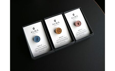 ALMA オリジナルセット【ピンズ1ヶ・カプセル(leaf)・smart】 アクセサリー 香り アロマオイル コットン ジャケット マフラー ...